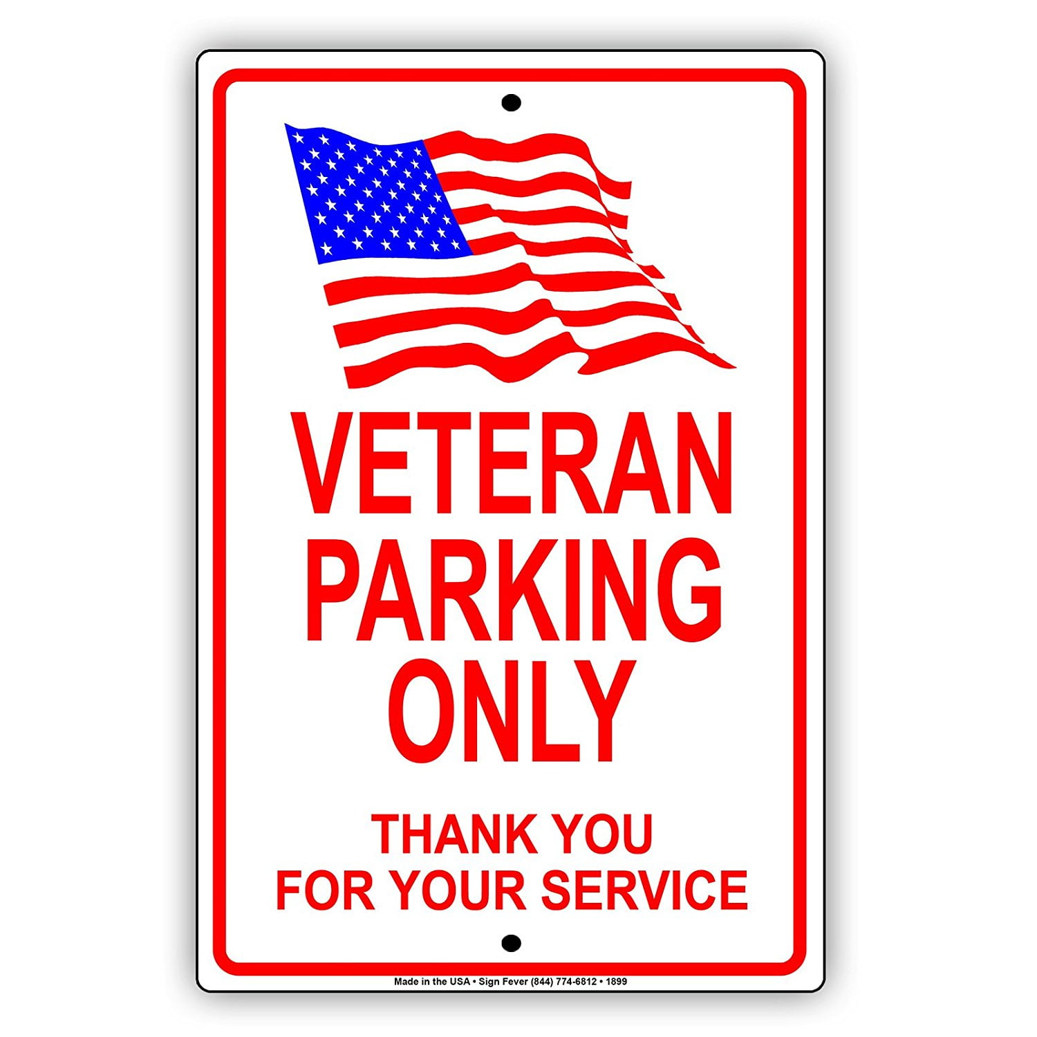 Veteran Parking Only Thank You For Your Service With Graphic Reserved ...