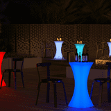 MoNiBloom Set of 3 LED Light Up Bar Table + Stools, 16 Color Changing ...