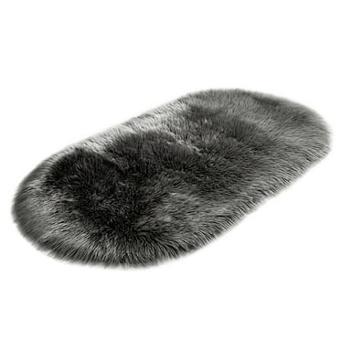 Rosnek Faux Fur Rug, Fluffy Shaggy Area Rug Ultra Soft Sheepskin Oval ...