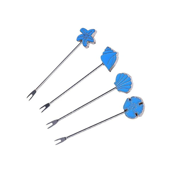 babydream1 4pcs/set Ocean Style Starfish Shell Fish Shape Forks Cake ...