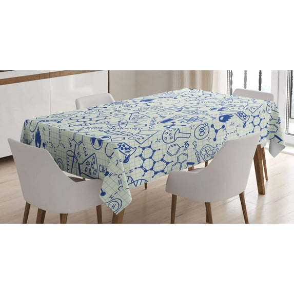Cartoon Tablecloth, Science Chemistry Geometry Math Nerd Geek and ...