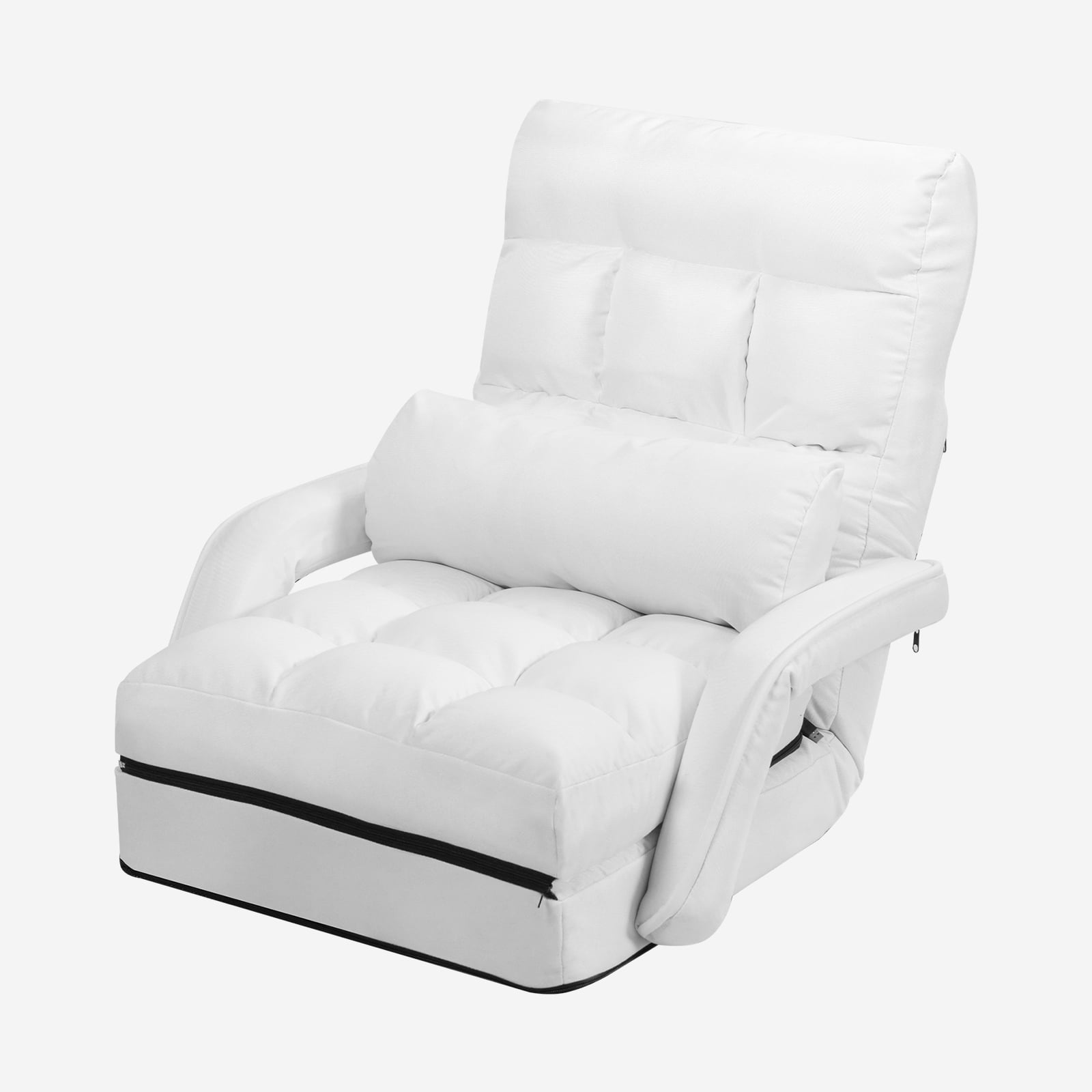Click here for Gymax White Folding Lazy Sofa Floor Chair Sofa Lou... prices