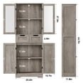 Homfa 4 Doors Bathroom Cabinet, 3-Tier Wood Tall Linen Storage Cabinet ...