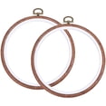 4Pcs PP & PVC Plastic Imitation Wood Stitch Embroidery Hoops with Alloy ...