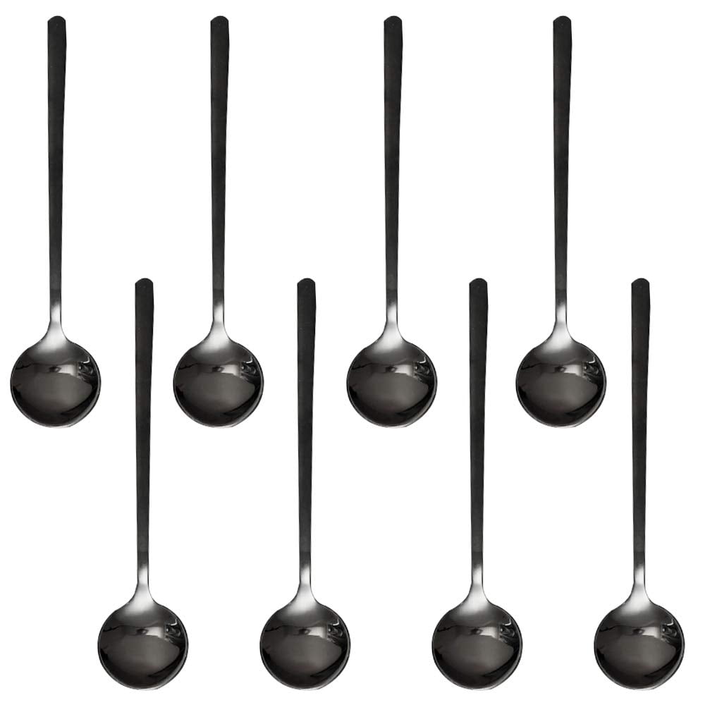 Click here for Pack Of 8 Black Stainless Steel Espresso Spoons Fi... prices