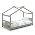 Furnibear Twin Size Wooden House Bed with Roof for Master Bedroom Loft ...