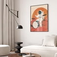 Affixzi Astronaut Drum Art Print - Retro Space Music Poster - Mid ...
