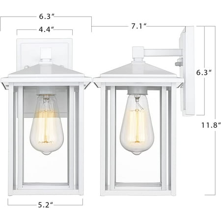 2 Pack Outdoor Porch Lights Wall Mount, 12 Inch Exterior Light Fixtures ...