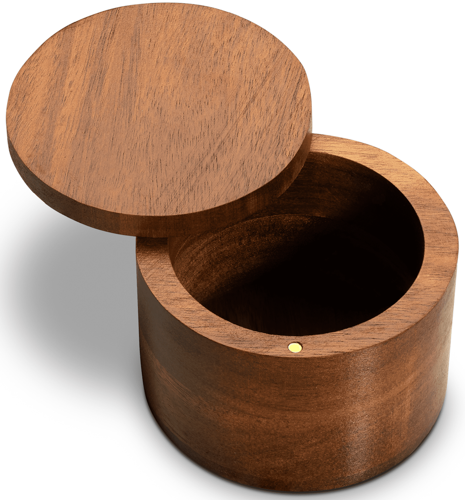 Salt Box Made of High Quality Acacia Wood, Magnetic Swivel Lid, 3.5" x ...