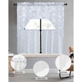 Blue Flowers Kitchen Curtains Set for Windows 3 Piece Cafe Curtains 24 ...
