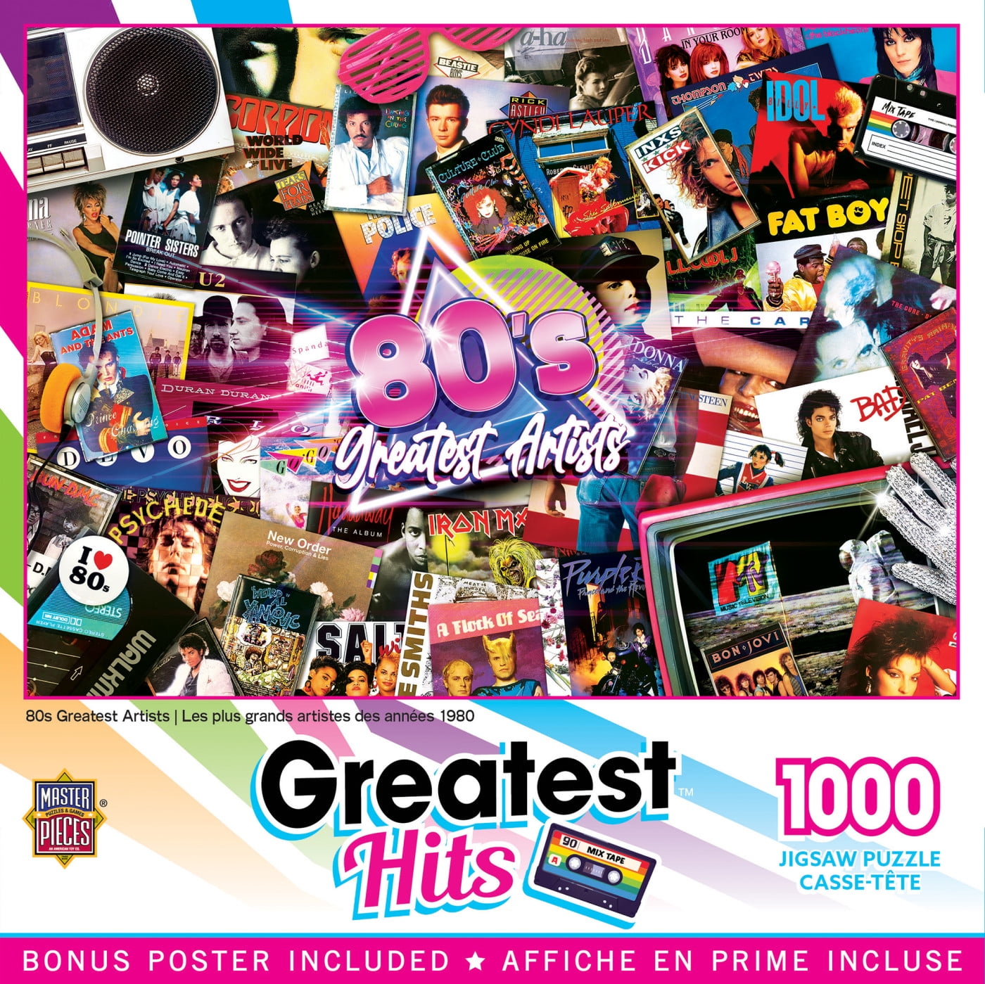 MasterPieces 1000 Piece Puzzle - 80's Greatest Artists - 19.25"x26.75 ...