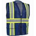 Two Tone HI-VIS Navy Safety Vest with 4 Front Pocket Construction ...