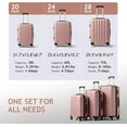 3 count Luggage Sets, Lightweight ABS Suitcase with 4 Spinner Wheels ...