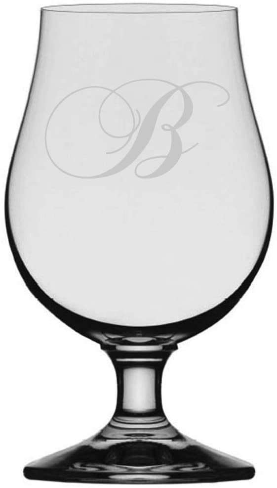 Chopin Script Etched Monogram Glencairn Crystal Iona Beer Glass Letter ...