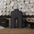 DecMode 13" Abstract Arched Black Ceramic Vase - Walmart.com