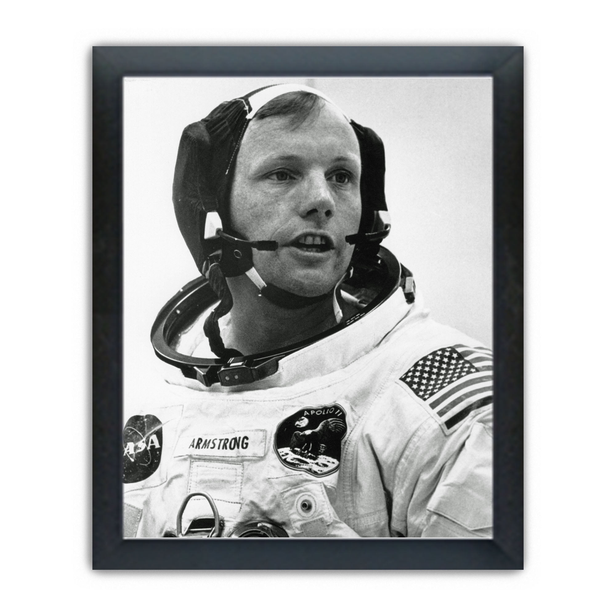 Neil Armstrong, Commander of the Apollo 11, speaks to reporters at the ...