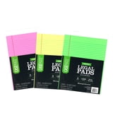 CaseMate neon legal pad, 3 pack (Color may vary), Wide Ruled, 8.5" x 11 ...