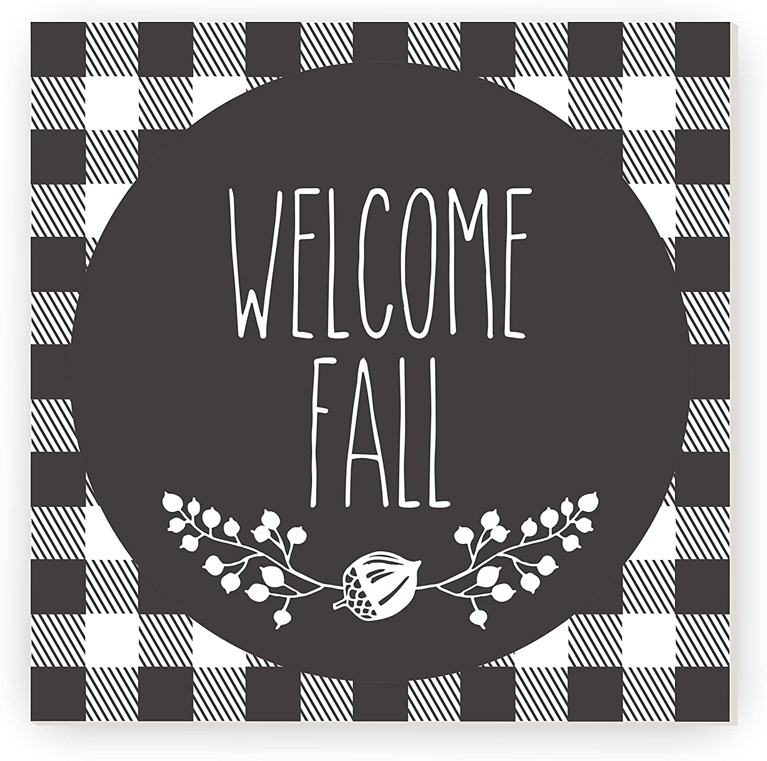 Welcome Fall Rustic Wood Sign 12x12 (Unframed) - Walmart.com