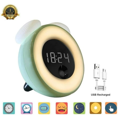 D Digital Alarm Clock Smart Motion Sensor Wake Up Light Rechargeable ...