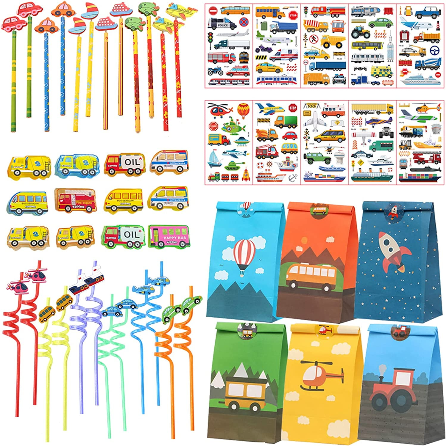 12 Pack Transportation Birthday Party Favors for kids, Transportation ...