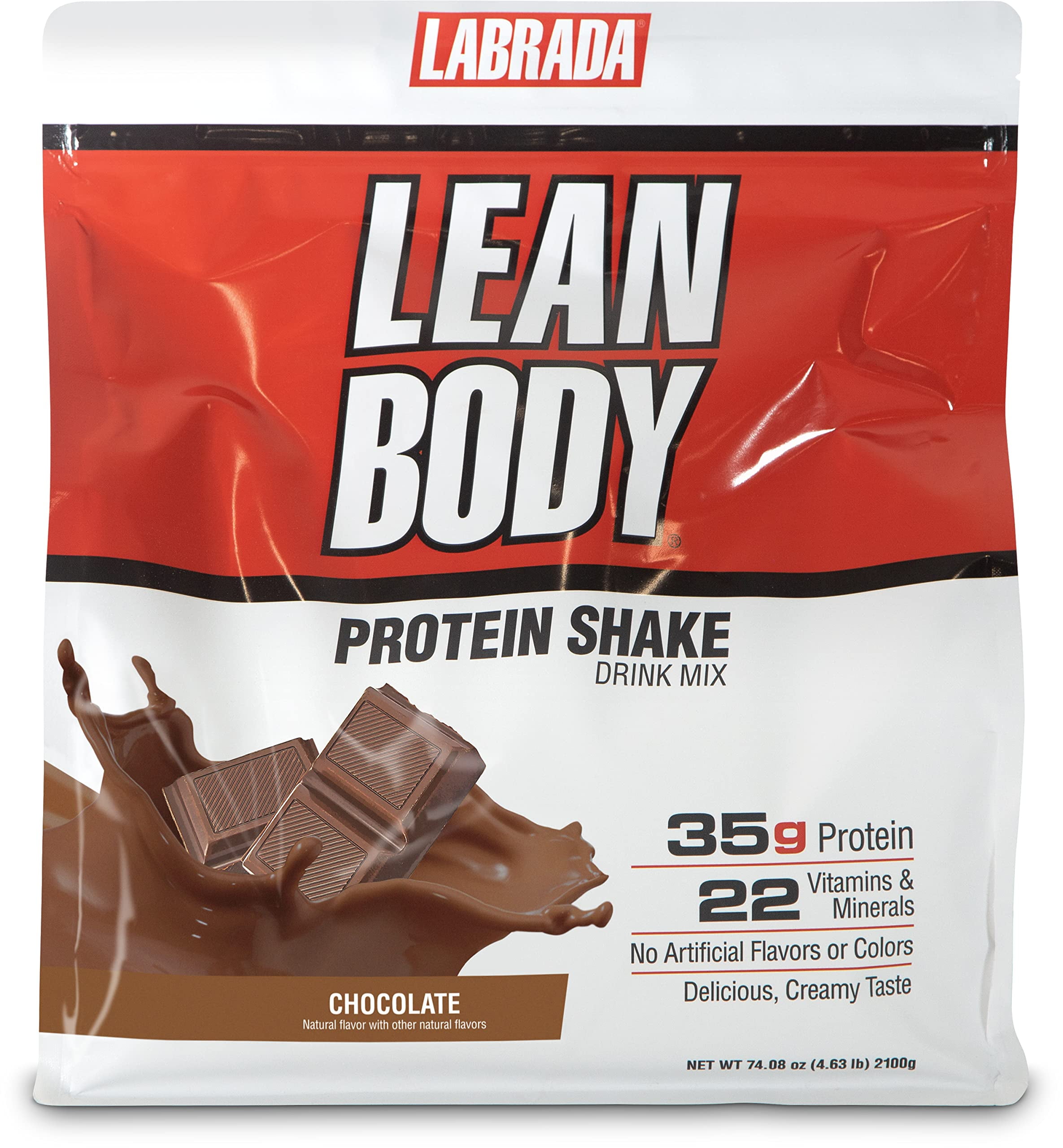 Batido de proteínas Labrada Lean Body, chocolate todo en uno, 2,1 kg ...