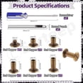152Pcs M5x5mm, 6mm, 8mm, 10mm, 12mm Bronze Screws Leather Rivets ...