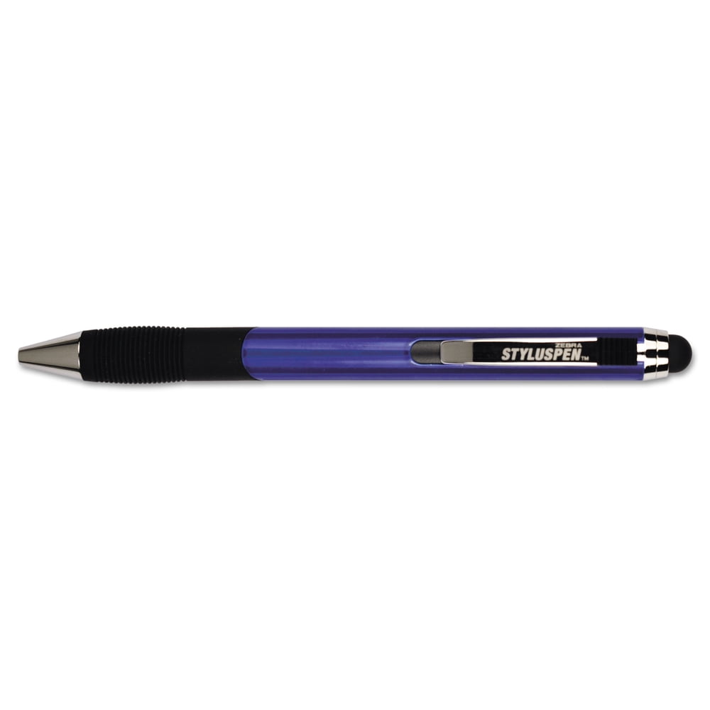 Zebra StylusPen Retractable Ballpoint Pen/Stylus, Navy Blue -ZEB33321 ...