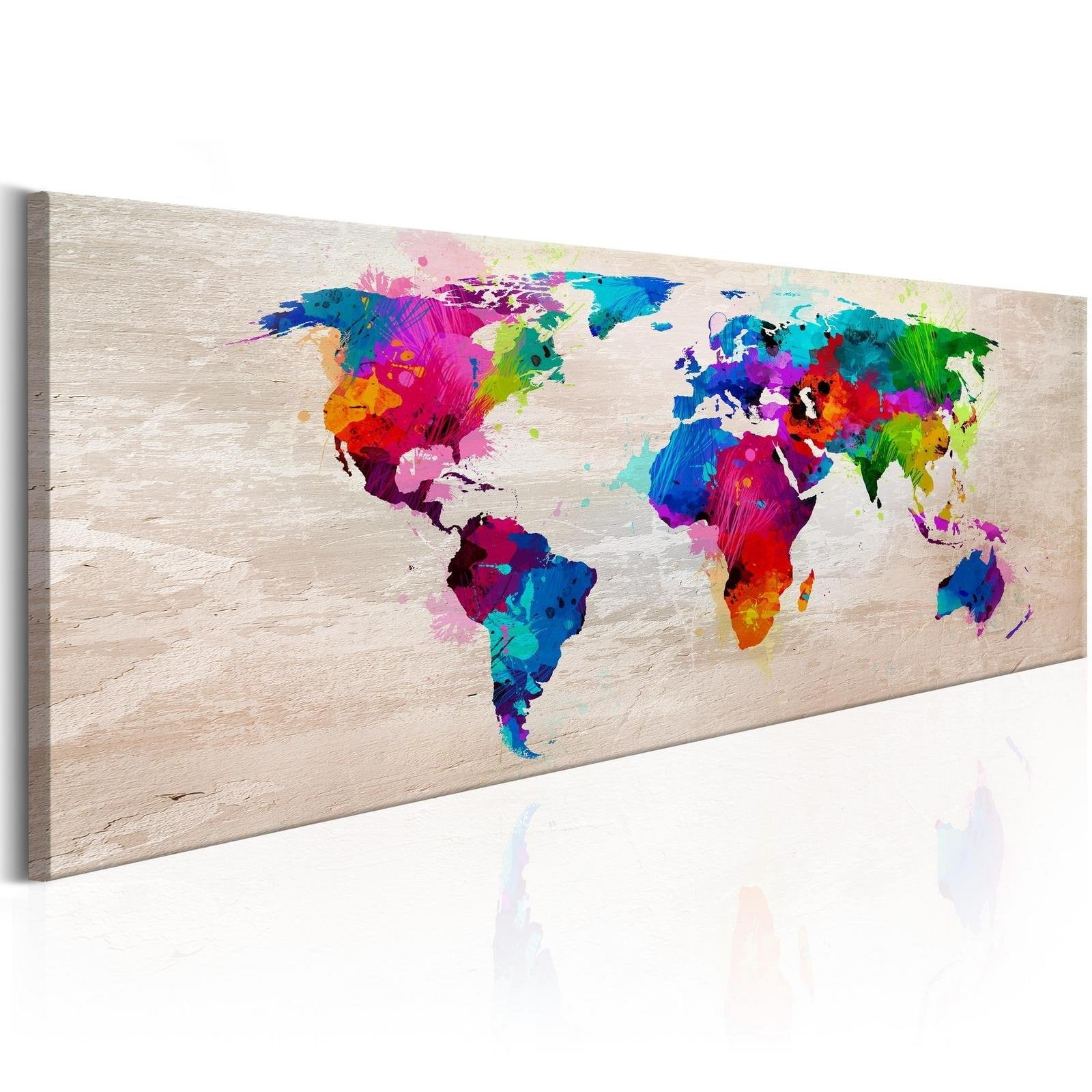 Tiptophomedecor Stretched Canvas World Map Art - World Map: Finesse Of ...