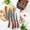 7 Count Kitchen Knife Set with Rack, Multi-Functional Cutlery for Home ...