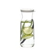 LAV Glass Water Pitcher Set of 2 - Clear Glass Carafes with Plastic Lid ...
