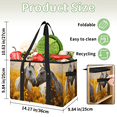 ADECORIVY Horse Yellow Flower Reusable Grocery Bags, Foldable Shopping ...