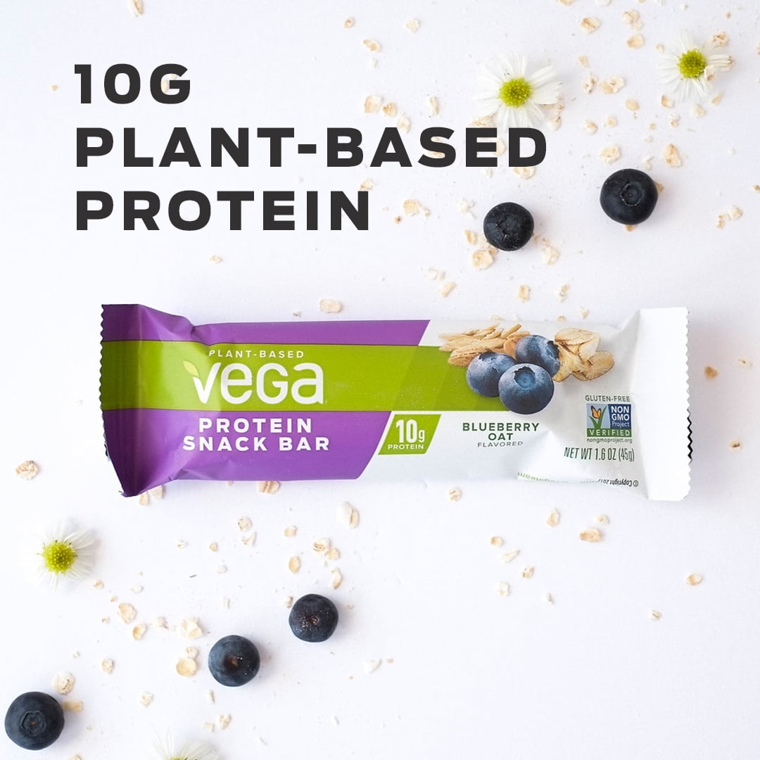 Vega Plant Protein Snack Bar, Chocolate Caramel, 10g Protein, 12 Ct