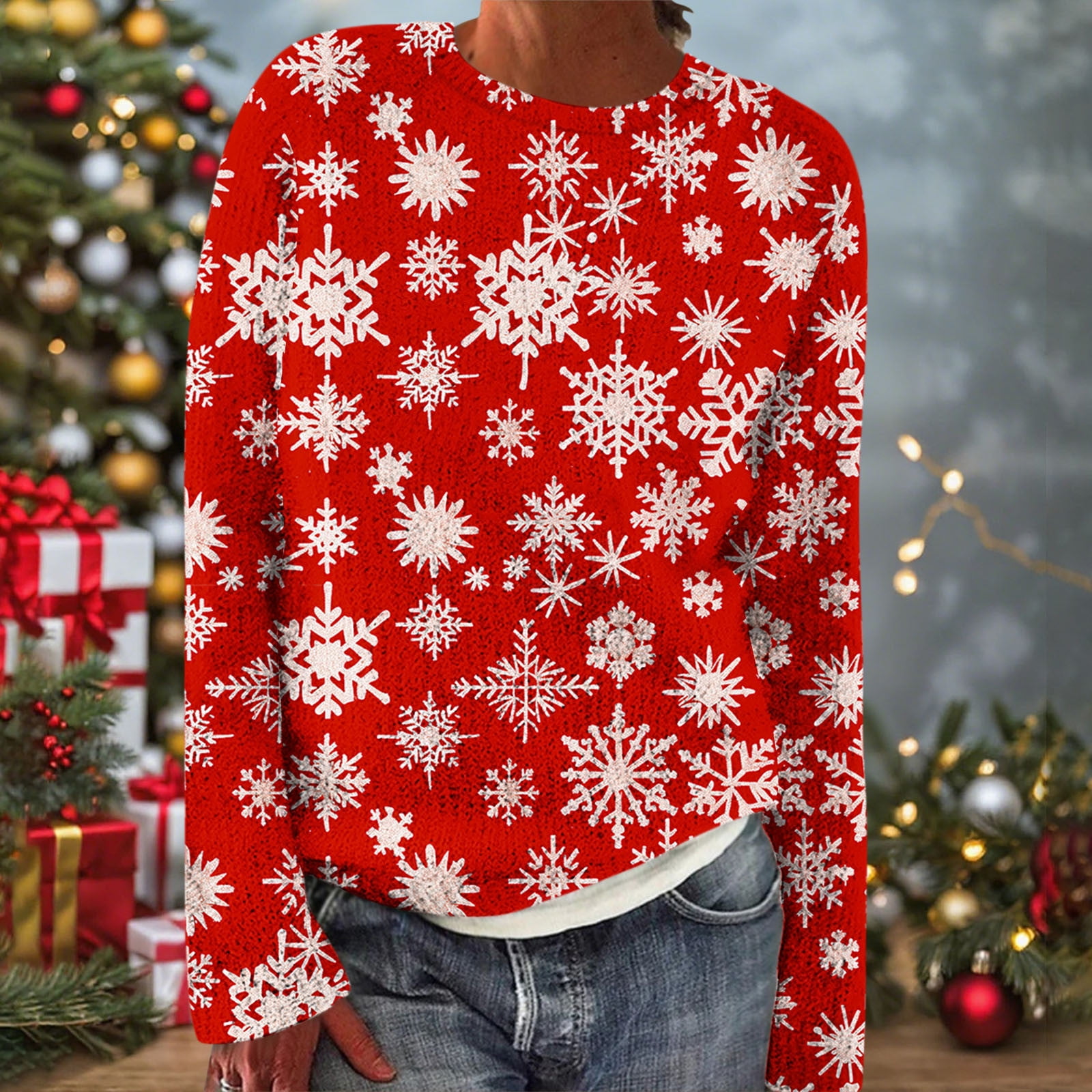 Click here for Wiyuqeen Woman Sweaters Fair Isle Red Marry Christ... prices