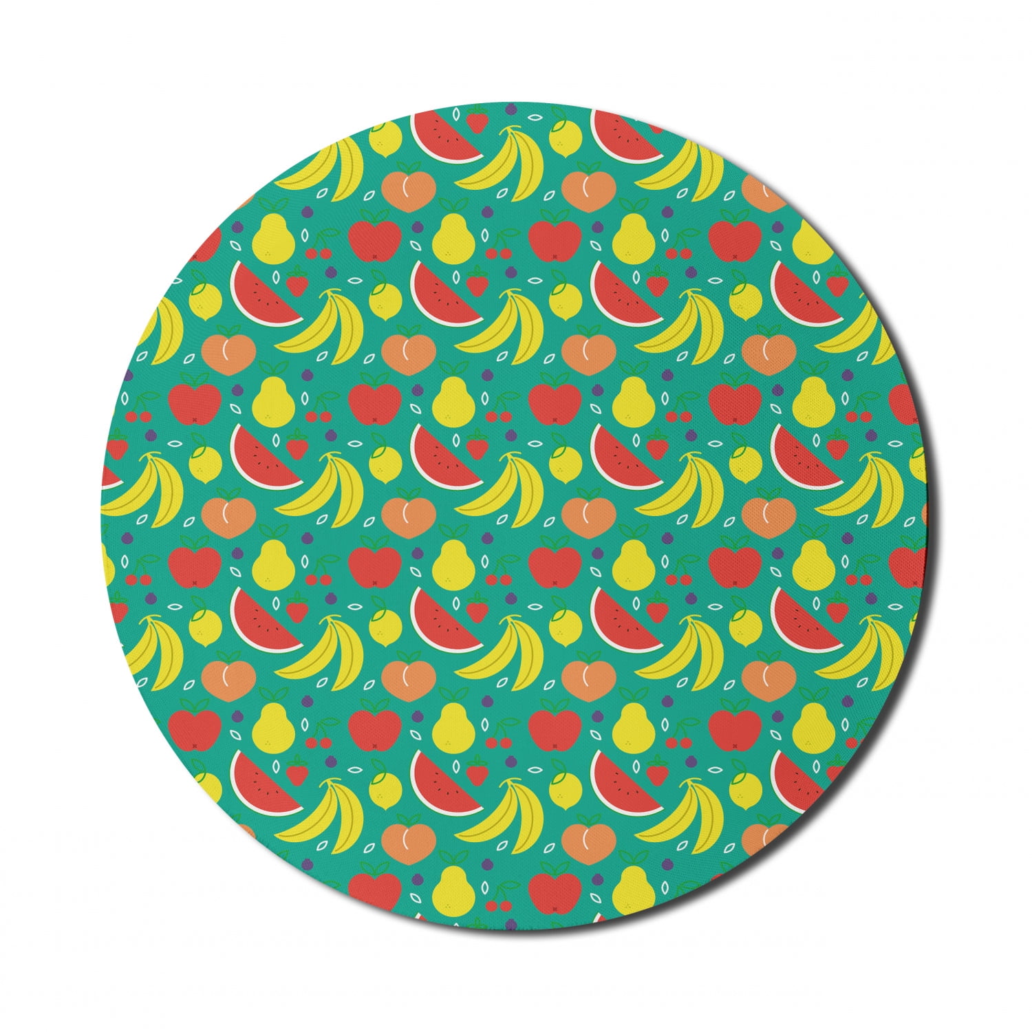 Fruit Mouse Pad for Computers, Summer Time Layout of Watermelon Bananas ...