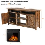 Costway Entertainment Center Fireplace with Built-in 60'' Industrial TV ...