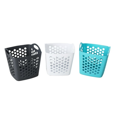 Ezy Storage Flexi 7 Gallon Plastic Flex Laundry Basket Clothes Hamper ...