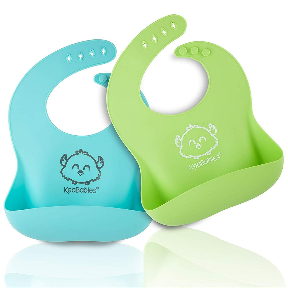 Silicone Baby Bibs - Waterproof, Easy Wipe Silicone Bib for Babies ...