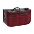 Purse Organizer Insert, Large Capacity Double Zip Bag with Mesh Pockets ...