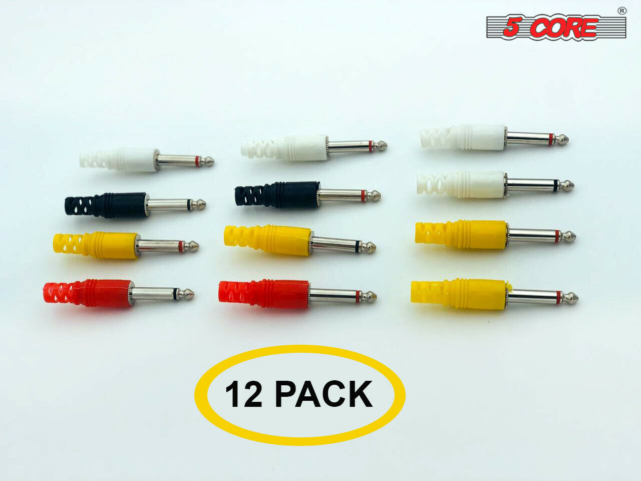 5 Core P-38 TS Audio Phono Tone Male Plug 1/4 inch 6.35mm Cable Jack ...