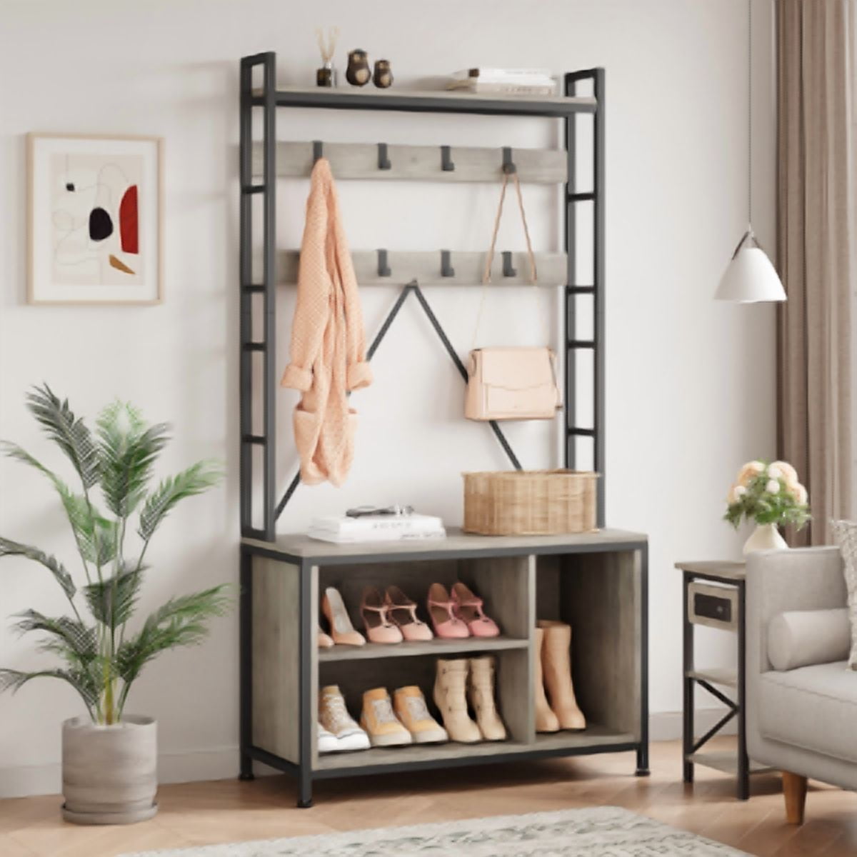 Click here for Ronshin Hall Tree Tall Entryway Bench With Coat Ra... prices