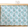 Blue Snakes Flowers Cabinet Curtains 28"W x 35L, Watercolor Country ...