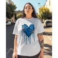Blue Love Skeleton Hand T Shirts for Women Short Sleeve Cotton Crewneck ...
