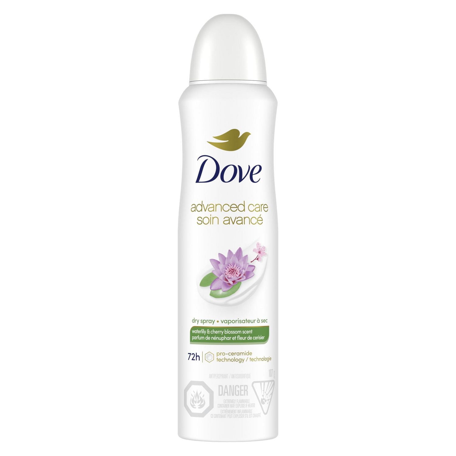 Dove Advanced Care Dry Spray Antiperspirant Deodorant Waterlily ...