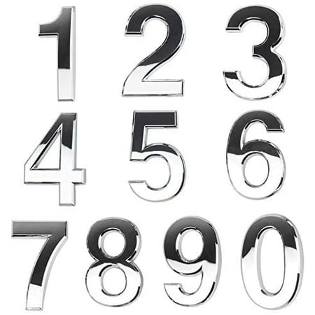 HSD 2.75inch/7cm Self-Stick Modern House Number Silver Mailbox Number ...