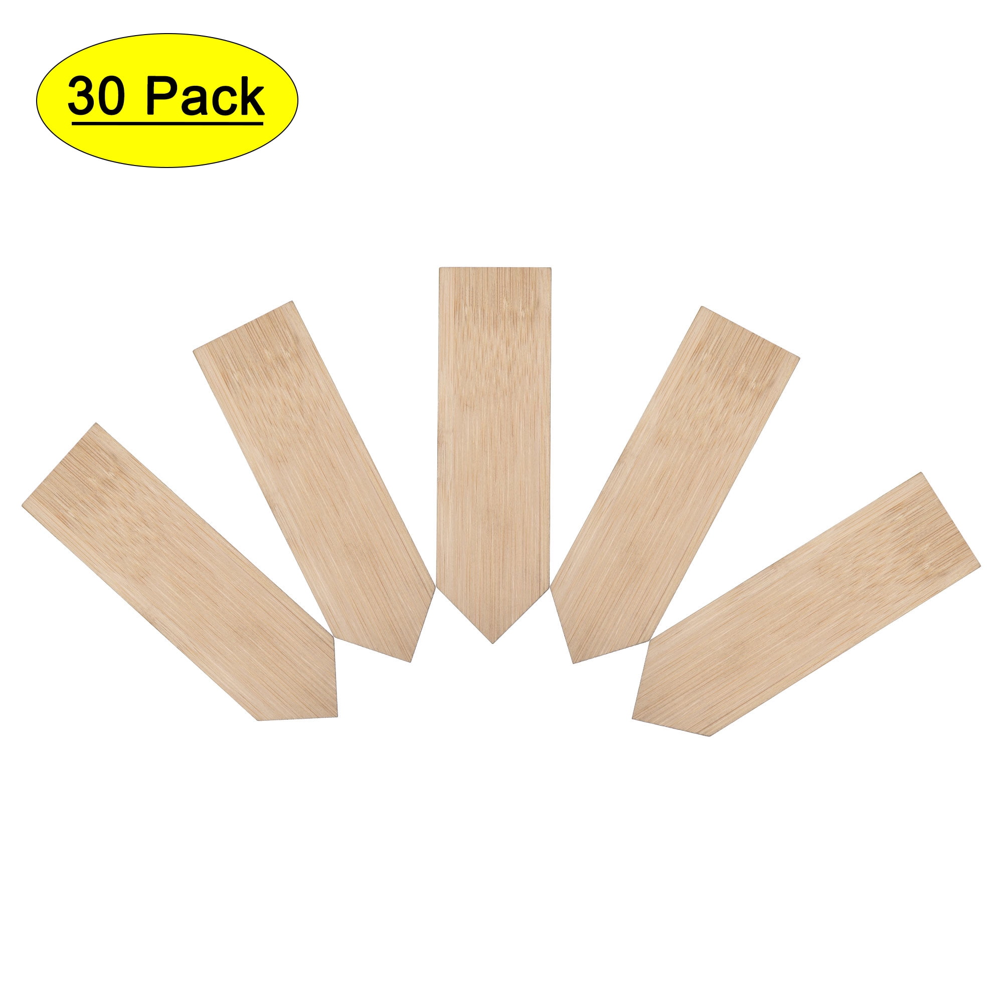 Uxcell 10x3cm Bamboo Plant Label Stakes Sign Wooden Garden Tags 30 ...