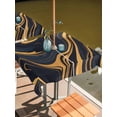 Black Gold Square Outdoor Tablecloth with Umbrella Hole Marble Textures ...