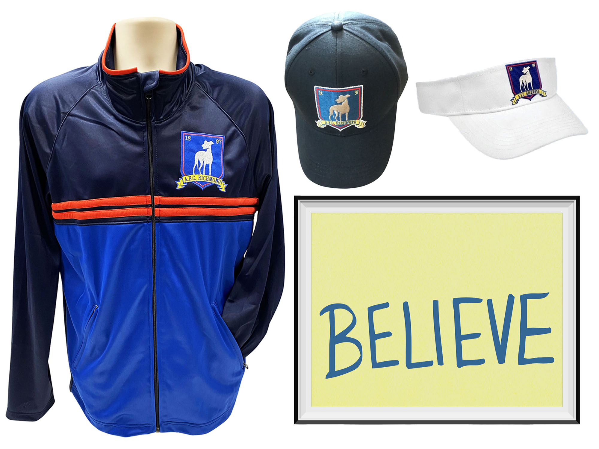 A.F.C. Richmond Deluxe Gift Set Hat Visor Jacket Poster Believe Coach ...