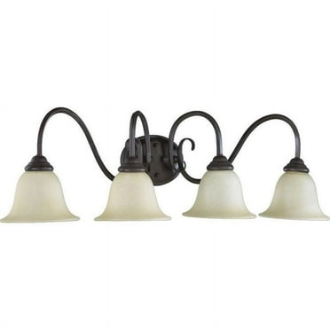Quorum Lighting - Four Light Vanity - 4 Light Stepped Bath Vanity in ...