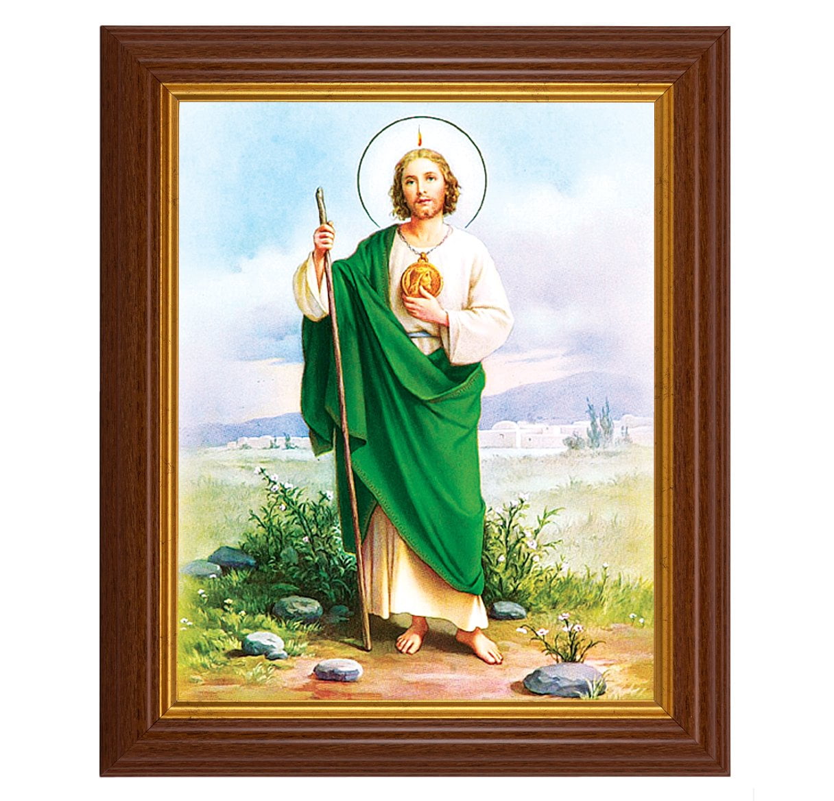 St. Jude Picture Framed Wall Art Decor, Large, Traditional Dark Walnut ...