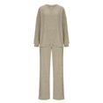Aellinatey Women's two-piece ribbed knit long-sleeved pajama set ...